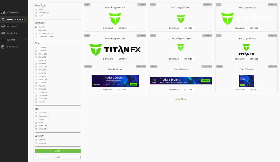 Marketing Tools – Titan FX Partners